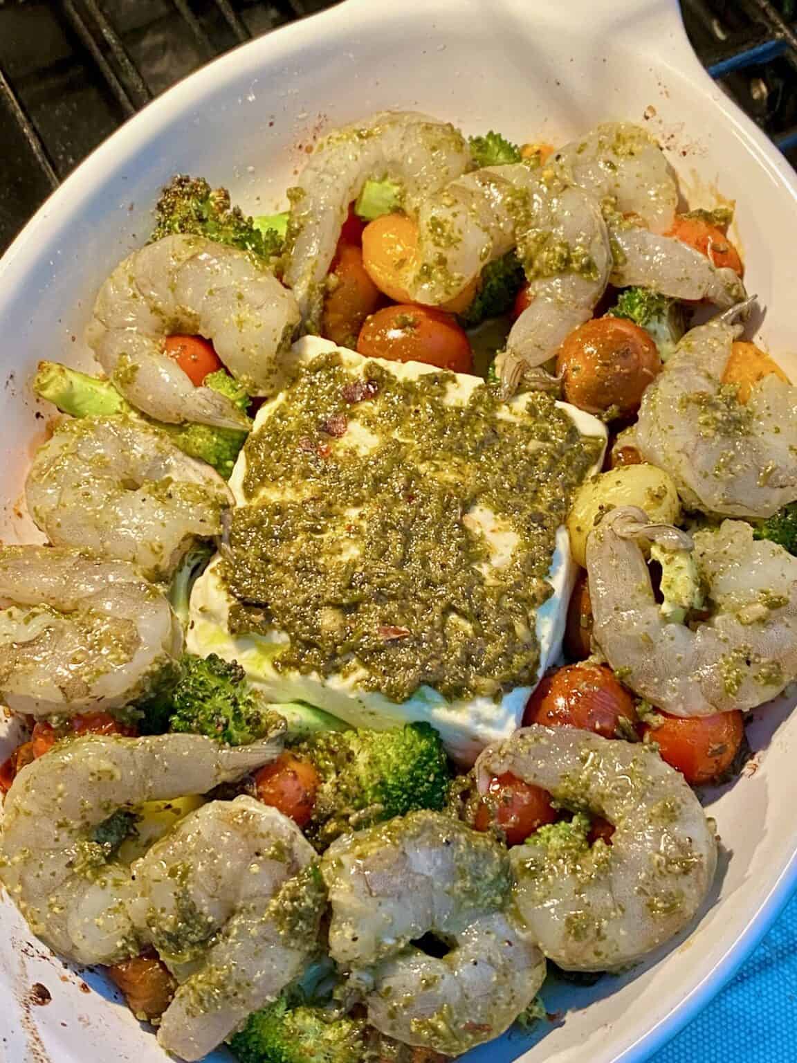 Surf & Turf Pesto Pasta With The Best Crispy Bread - Good Grief Cook